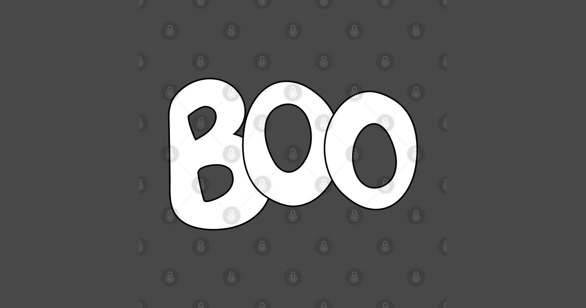 BOO text art in white bubble letters - Boo Creepy Cute Halloween Text ...
