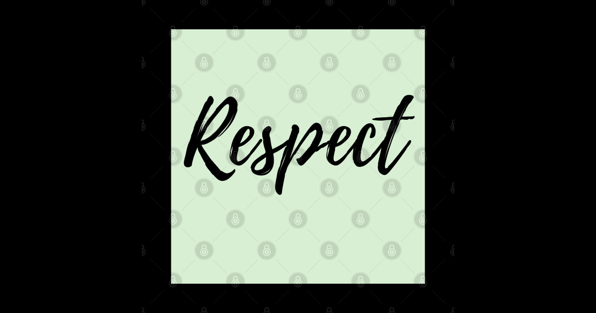 Respect - Green Background - Word - Sticker | TeePublic