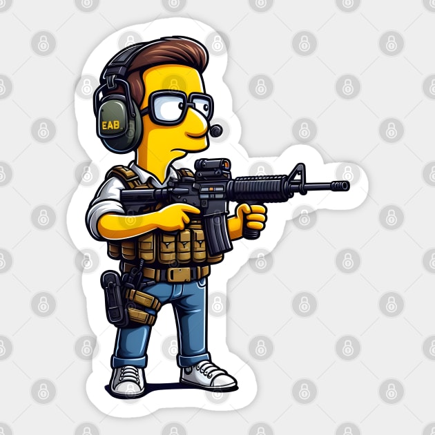 Tactical Yellow People - Simpson - Sticker | TeePublic