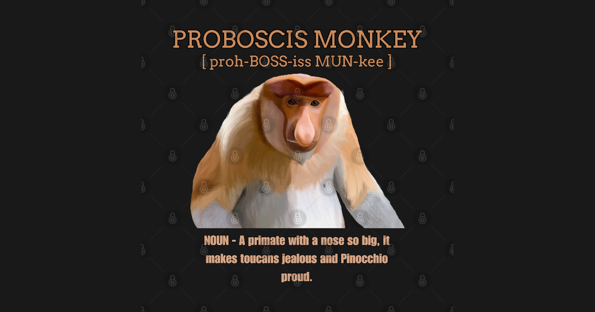 Funny Proboscis Monkey Dictionary Definition - Proboscis Monkey - T ...