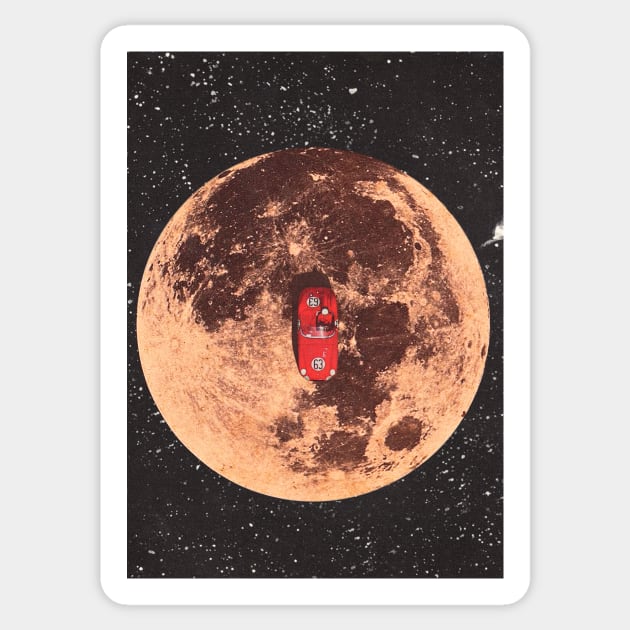 Moon Race - Space Racer - Sticker | TeePublic