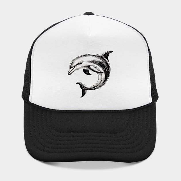 Stick Figure of a Dolphin in Black Ink - Stick Figure Dolphin - Hat ...