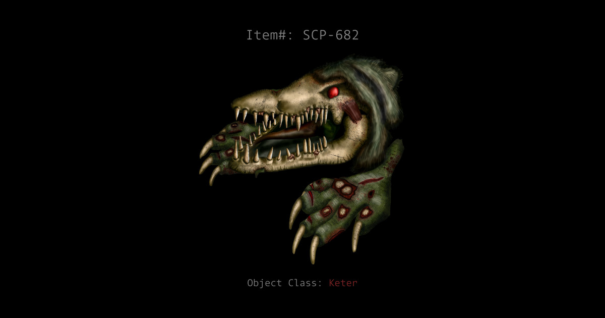 SCP 682 - Scp - Sticker | TeePublic