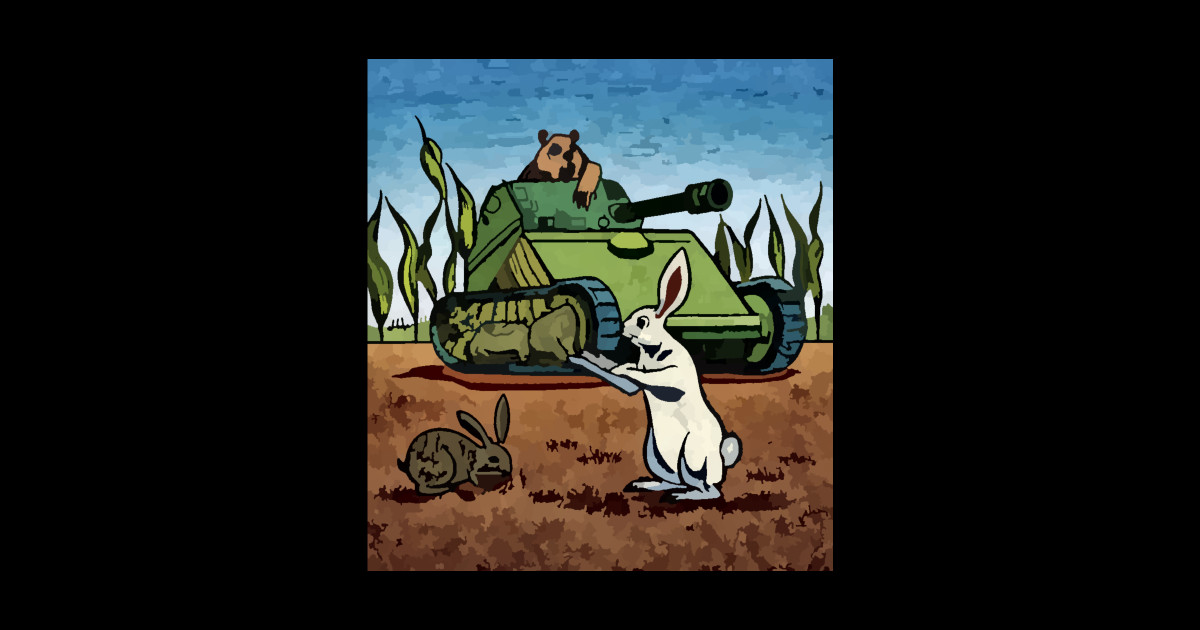 watercolor rabbit stopping groundhog civil war - Watercolor - Sticker ...