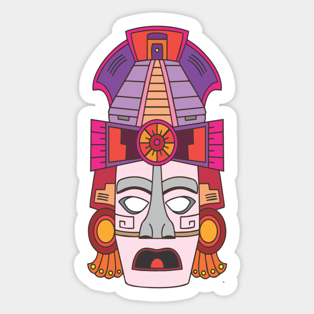 Mayan mask - Maya - Sticker | TeePublic