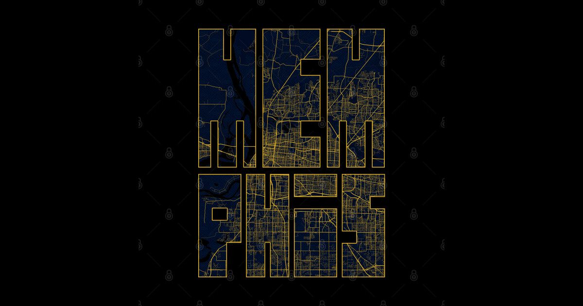 Memphis, USA City Map Typography - Gold Art Deco - Memphis - Sticker ...