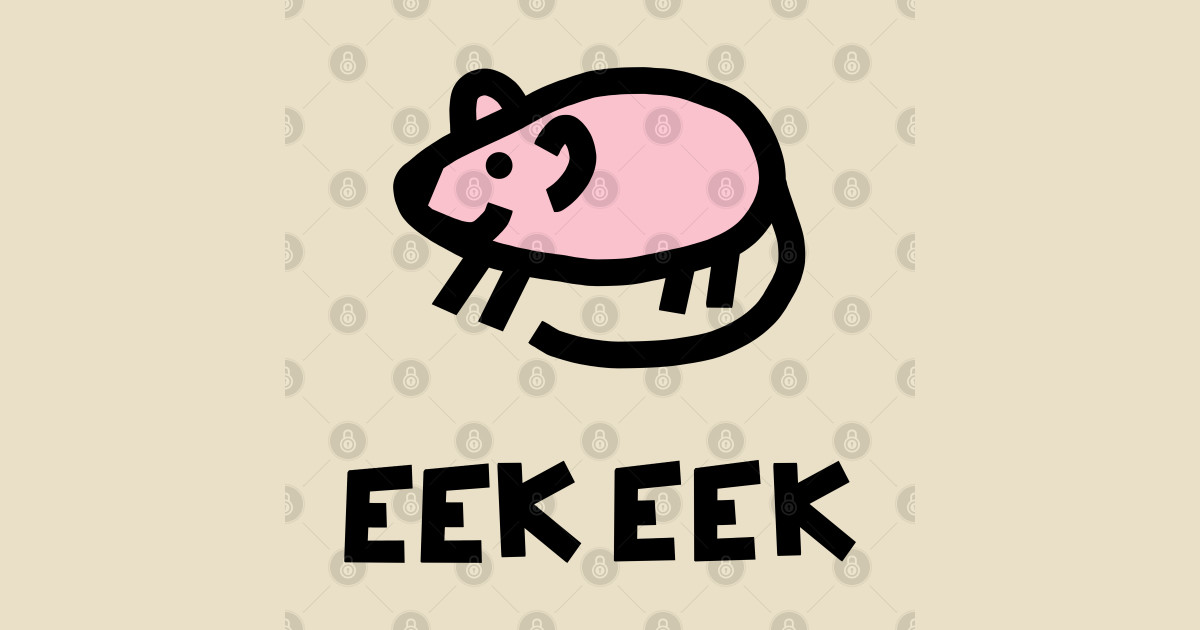 Cute Pink Mouse says Eek Eek - Pastel Pink - T-Shirt | TeePublic