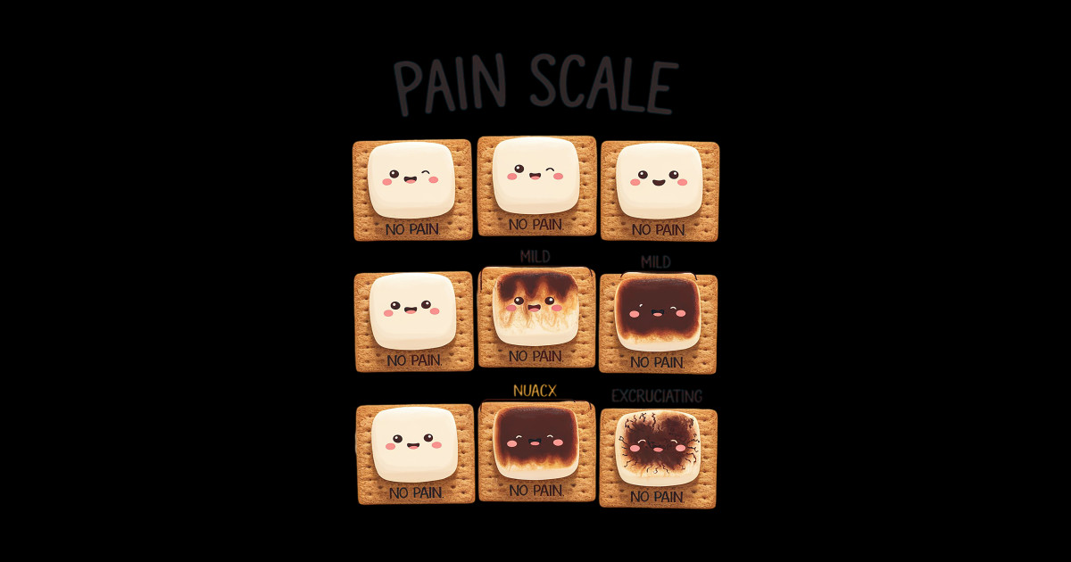Cute Pain Scale Marshmallows Funny Nurse Lover - Cute Pain Scale ...
