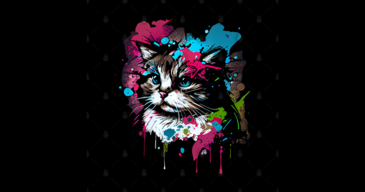 Splash Cat - Splash Cat - Sticker | TeePublic