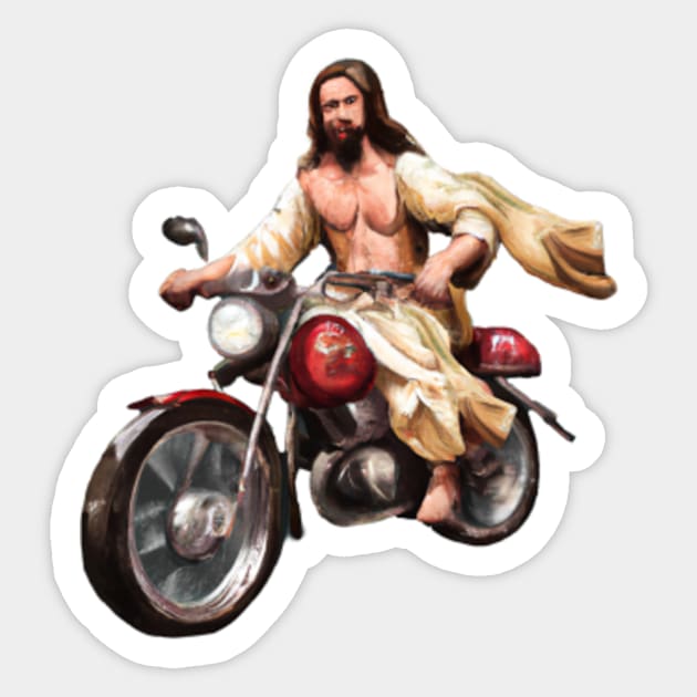 Badass Jesus Christ Riding Motorcycle - Cool Funny Motorcycle Helmet Or ...