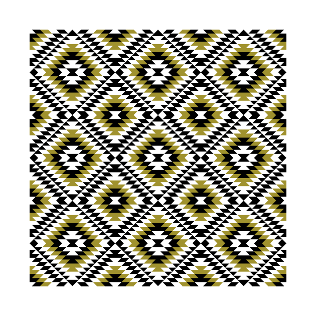 Aztec Diamond Symbol Gold BW Pattern - Aztec - T-Shirt | TeePublic