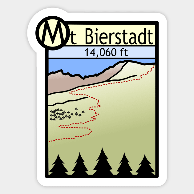 Mt Bierstadt Hiking Route - Hiking - Sticker | TeePublic