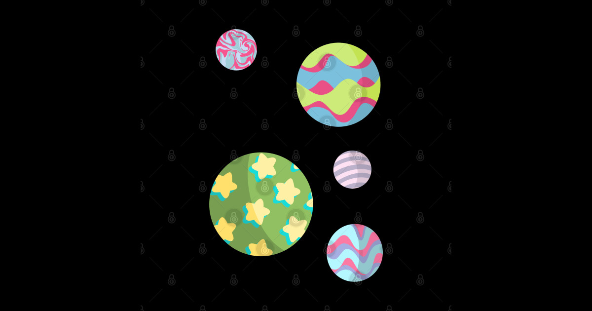 funky planet sticker pack - Planets - Sticker | TeePublic