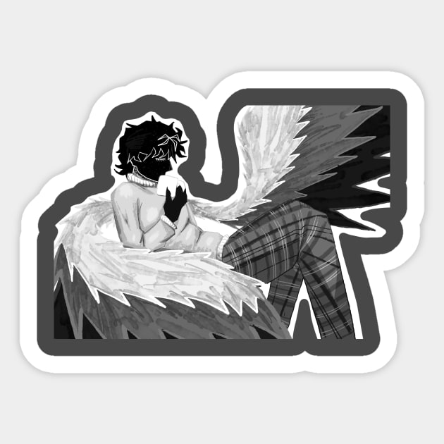 Angel drinking coffee - Angel - Sticker | TeePublic