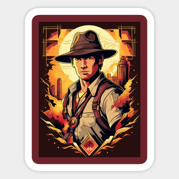 Indiana jones anime inspired - Indiana Jones - Sticker | TeePublic