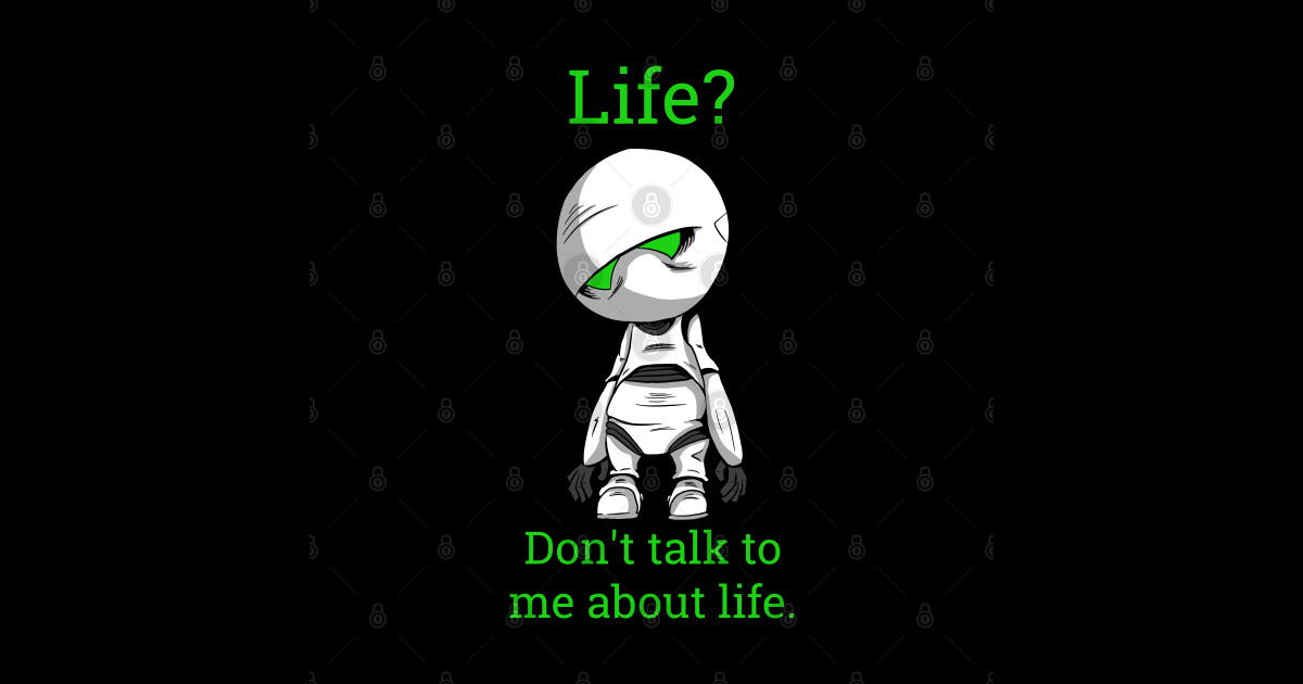 Marvin the Paranoid Android - Marvin The Paranoid Android - Sticker ...