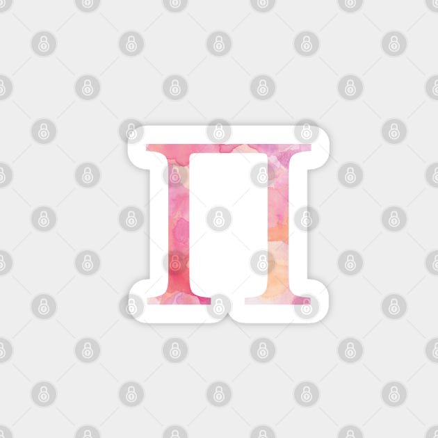 Pink Pi Watercolor Letter - Watercolor - Sticker | TeePublic