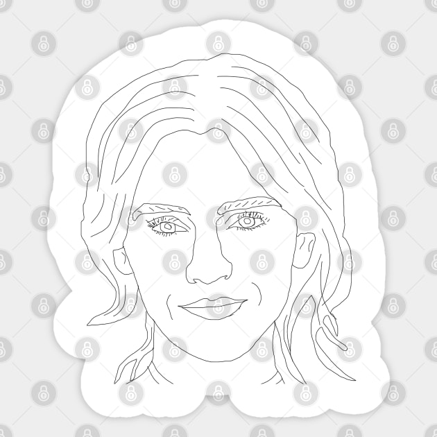 Emma Watson outline - Emma Watson - Sticker | TeePublic