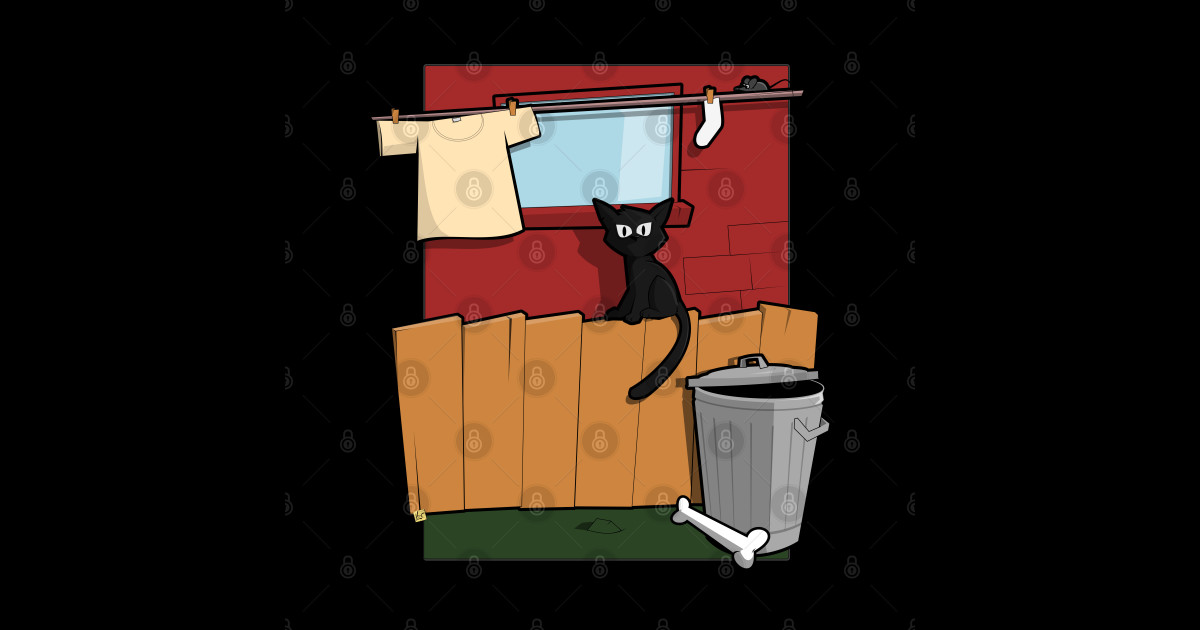 A cat in the alley - Alley Cat - Sticker | TeePublic