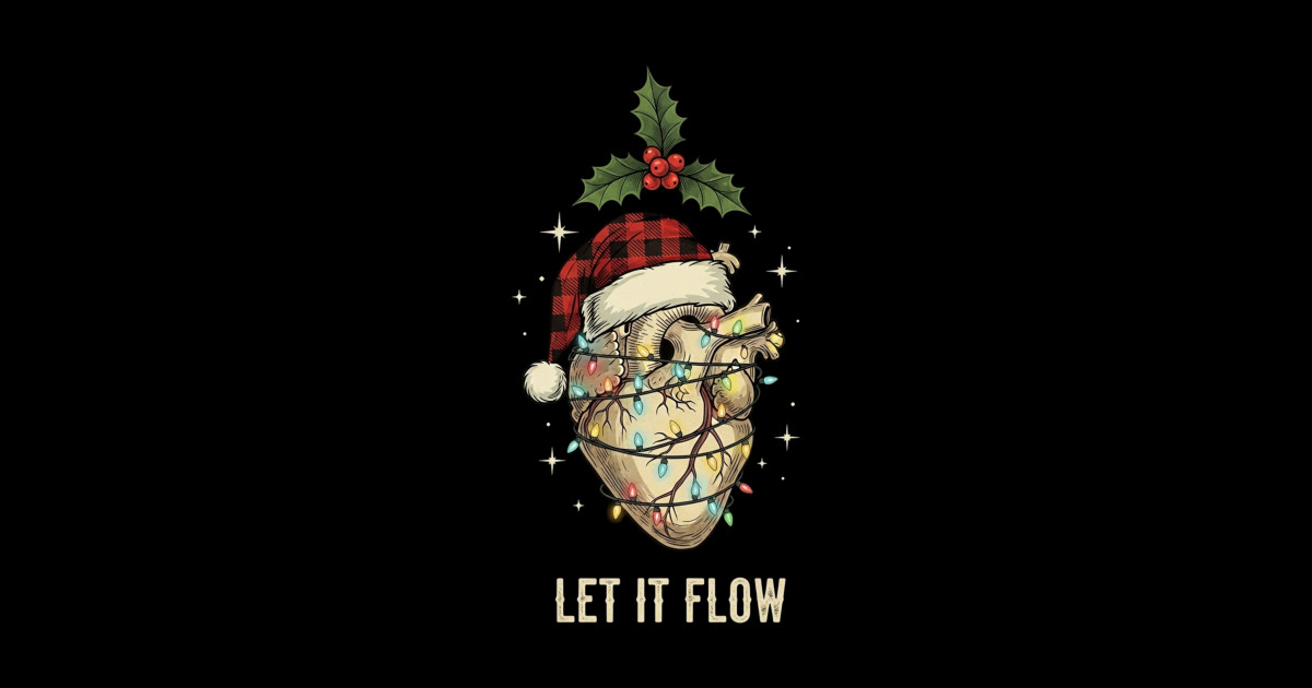Let It Flow Christmas Heart - Let It Flow Christmas Heart - Sticker ...
