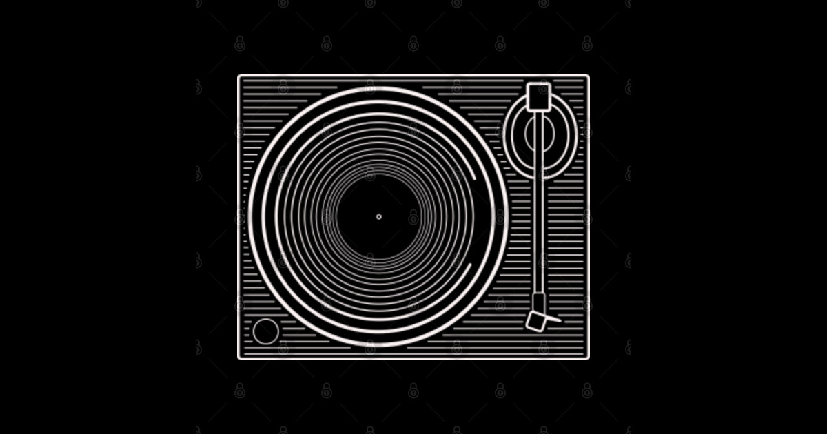 Turntable Line Art | White - Turntable - T-Shirt | TeePublic