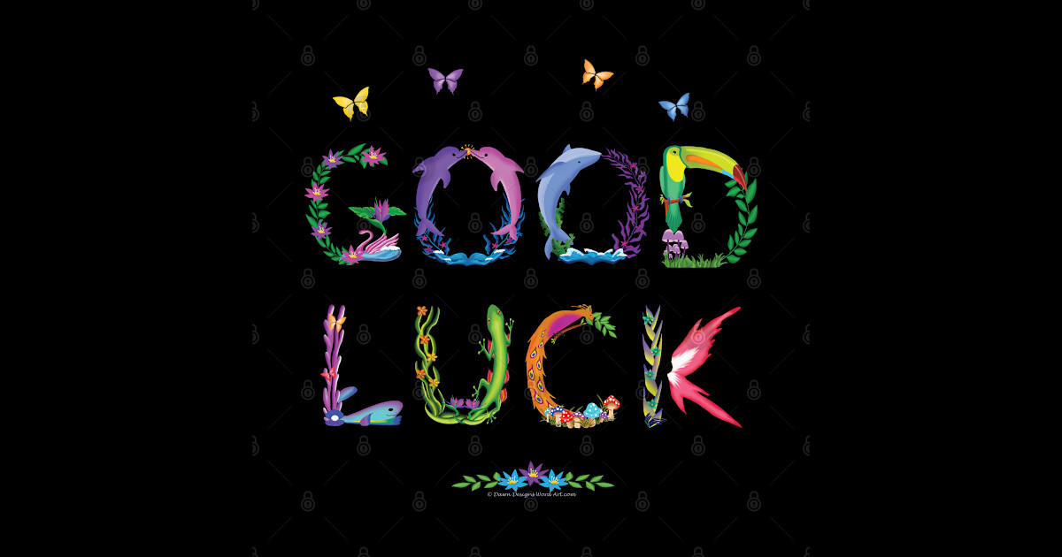 Good Luck - Tropical word art - Good Luck - Sticker | TeePublic