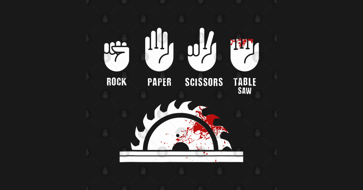 Rock, Paper, Scissors, Table Saw Funny carpenter joke - Funny Carpenter ...