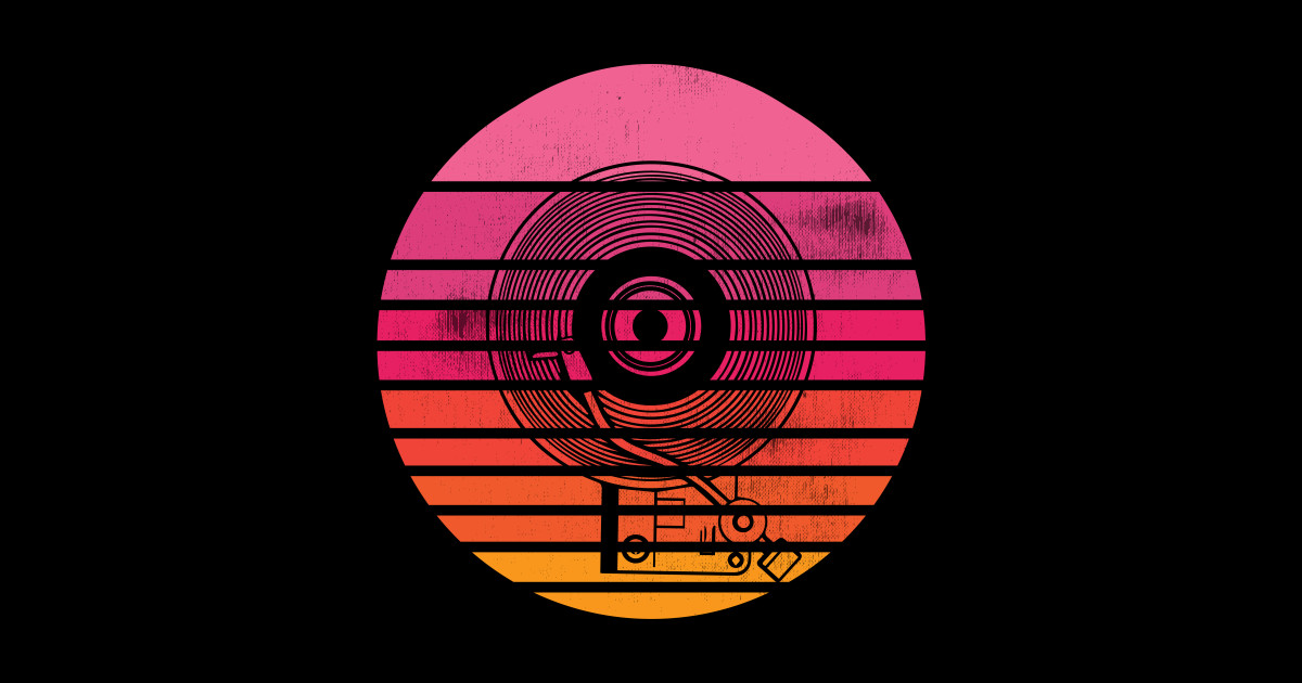 Vintage Sunset Vinyl Record Turntable - Vintage Vinyl - Sticker | TeePublic