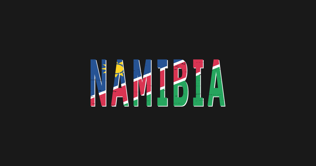 Namibia Text in Colors of the Namibia Flag - Namibia - T-Shirt | TeePublic