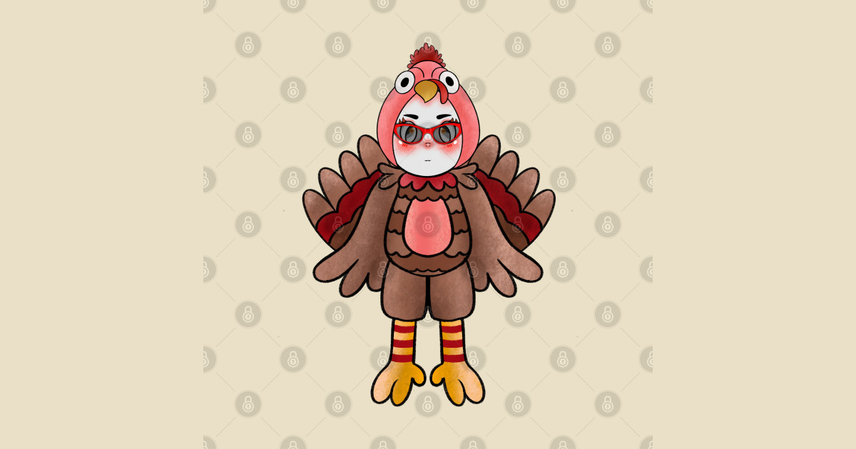 Turkey Girl in Full Costume - Turkey Day - T-Shirt | TeePublic