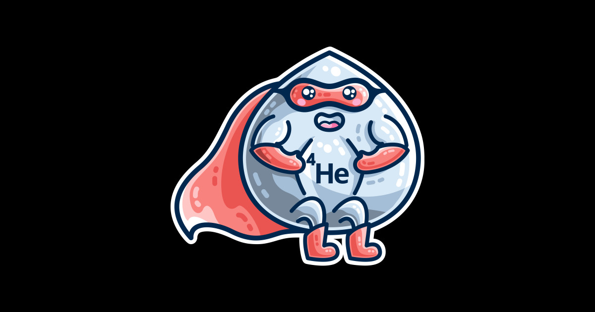 Superfluid Helium Kawaii Cute Science Superhero - Science - Sticker ...