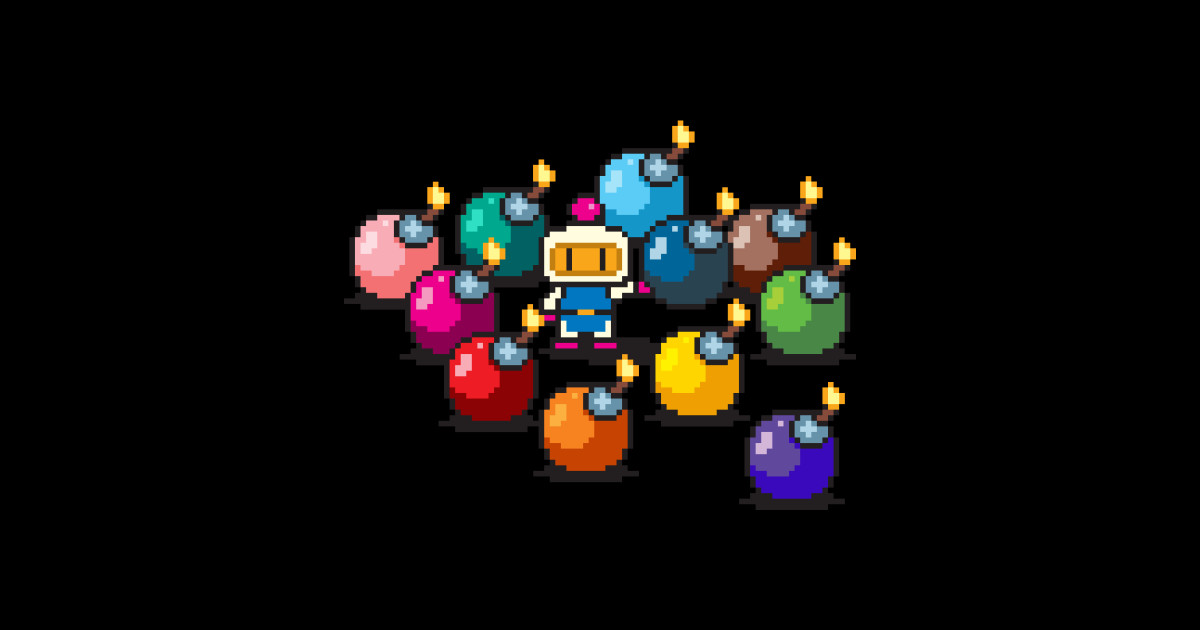 Bomberman rainbow bombs pixel art - Bomberman - Posters and Art Prints ...