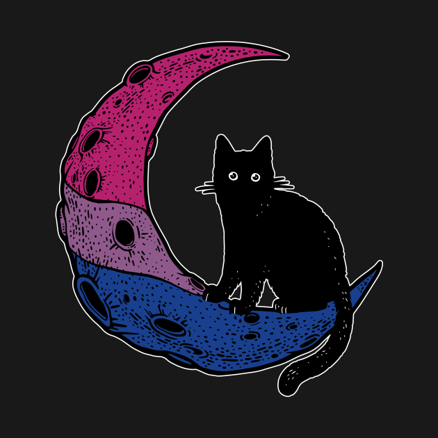 Bisexual Moon Cat - Bisexual - T-Shirt | TeePublic