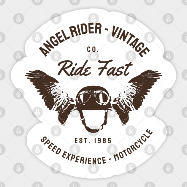 Angel Rider - Vintage Ride Fast Motorcycle - Ride Fast - Sticker ...
