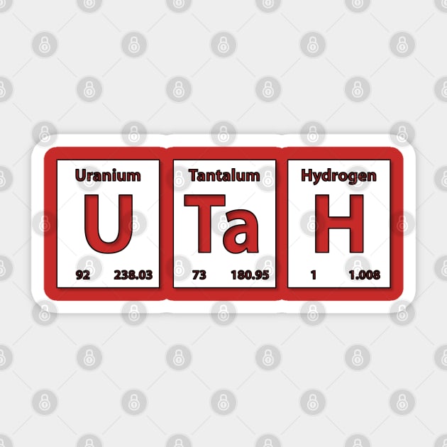 Utah Chemical Element - Utah - Sticker | TeePublic