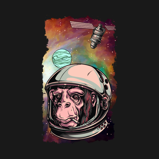 Smoking Space Monkey in Orion's Nebula - Space - T-Shirt | TeePublic