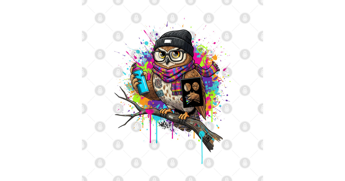 Graffiti Guru Owl - Graffiti Owl - T-Shirt | TeePublic