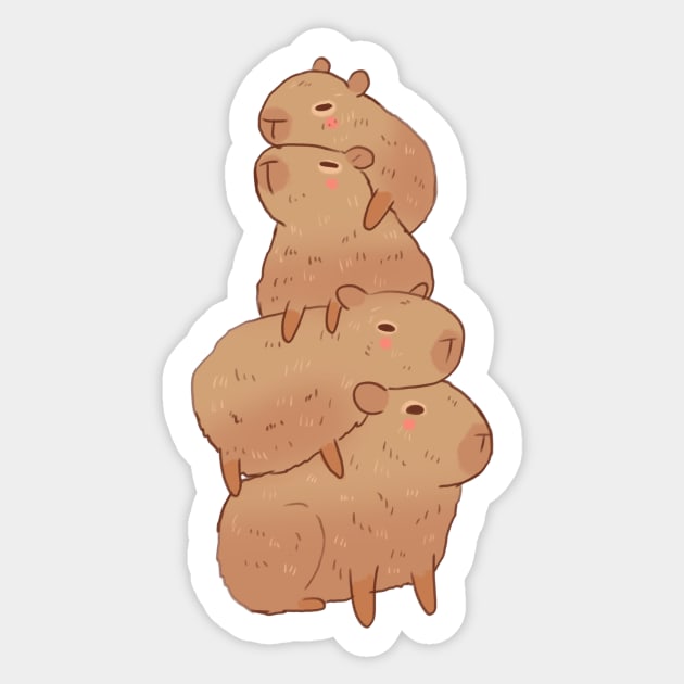 Capybara stack - Capybara - Sticker | TeePublic