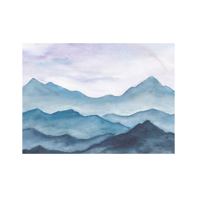 Blue Abstract Mountains - Mountains - T-Shirt | TeePublic