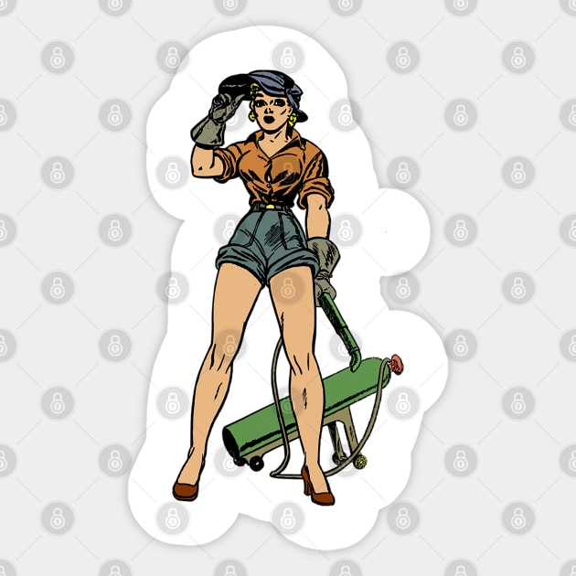 Welder Pin up Girl - Welder - Sticker | TeePublic