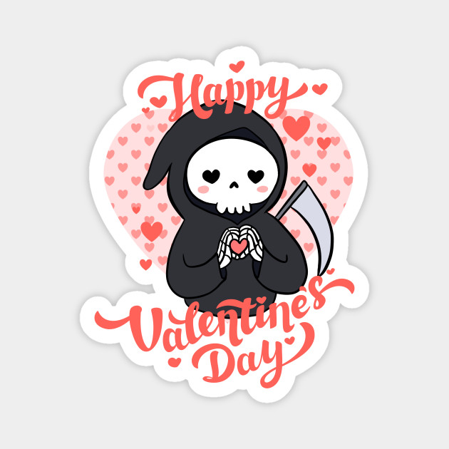 Happy valentines day funny grim reaper illustration - Happy Valentines ...