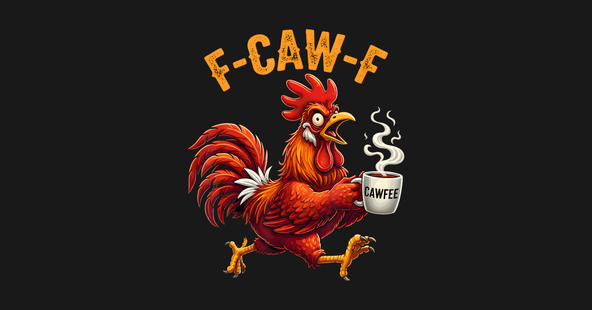 F Caw F Coffee Rooster Chicken Morning Genz - Funny Coffee Rooster - T ...