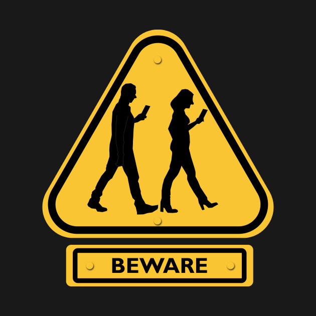 Cellphone Zombies - Beware - Zombie - T-Shirt | TeePublic