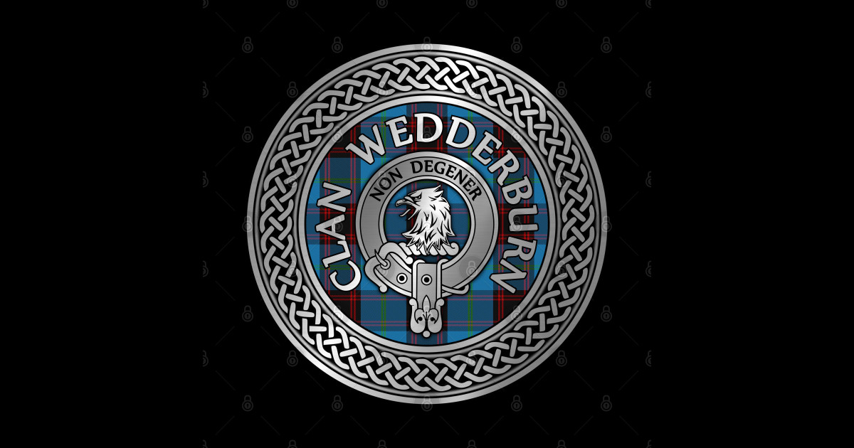 Clan Wedderburn Crest & Tartan Knot - Wedderburn - Sticker | TeePublic