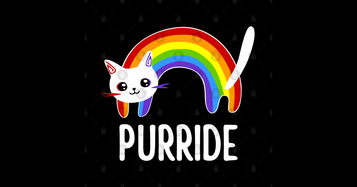 Lgbt Gay Pride Month Transgender Rainbow Lesbian Purride Cat Lover