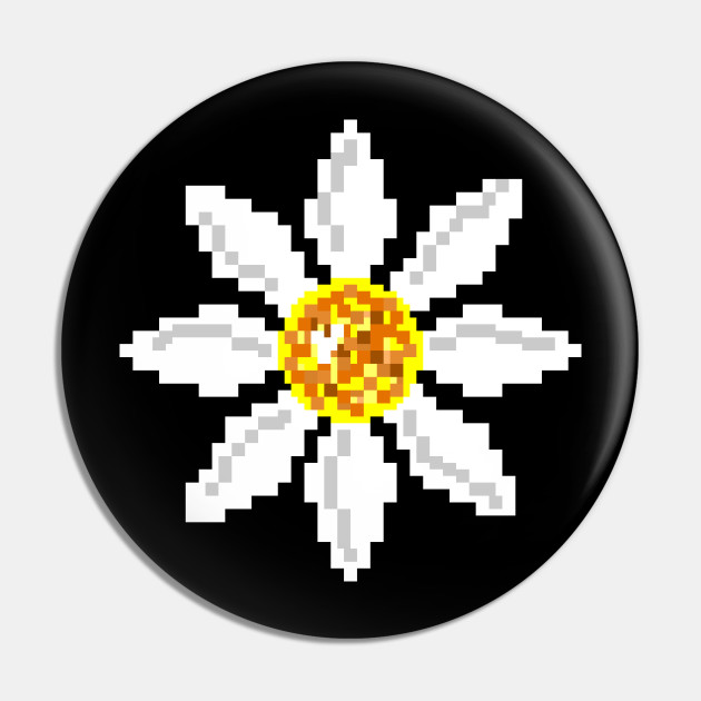 DAISY FLOWER PIXEL ART - Pixelart - Pin | TeePublic