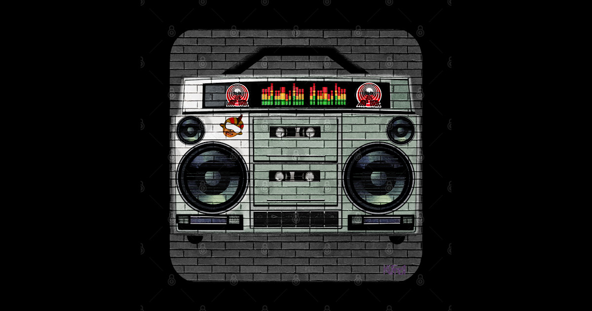 Ghetto Blaster Graffiti Wall art Retro - Ghetto Blaster - Sticker ...