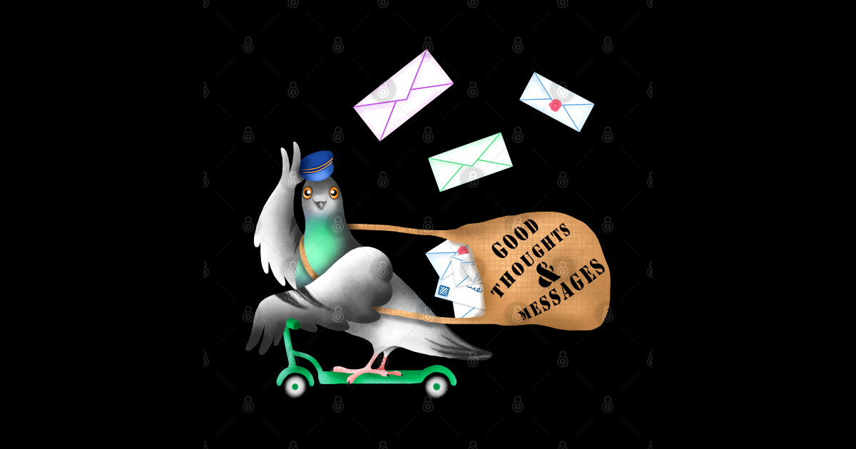 Pigeons Express (Rust Red Background) - Pigeon - Posters and Art Prints ...