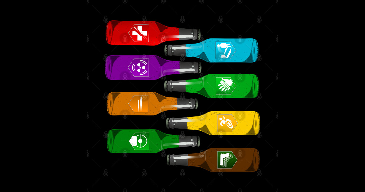 Zombie Perks Take Your Pick on Brown - Gaming - Sticker | TeePublic