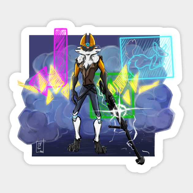 Cyber Punk Furry - Cyber - Sticker | TeePublic